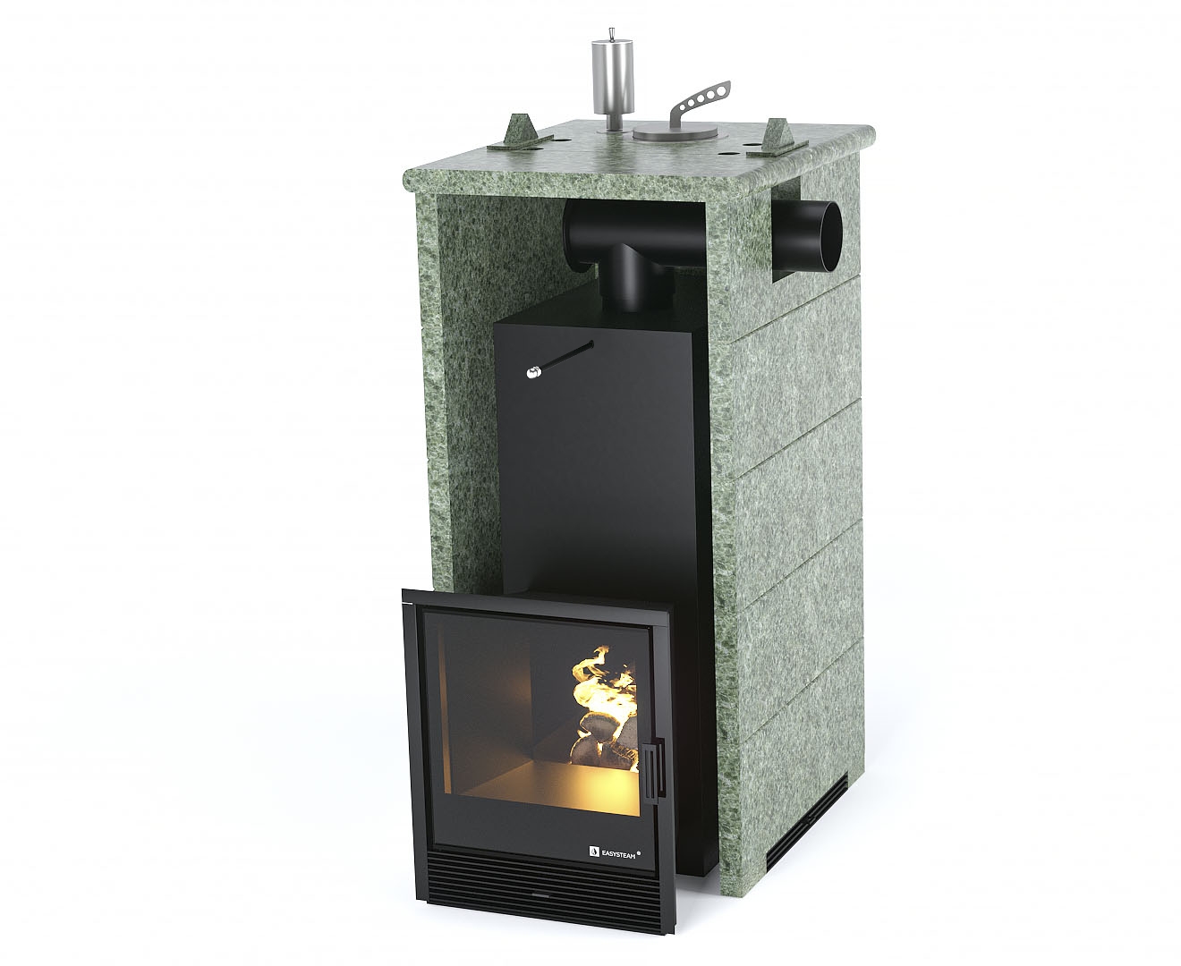 Печь Сочи в трехстороннем кожухе с закрытым верхом с боковым ...